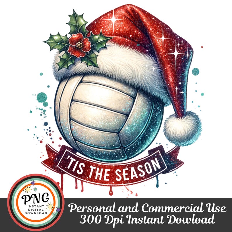 Volleyball Christmas Tis the Season PNG, Volleyball Mom Sublimation ...