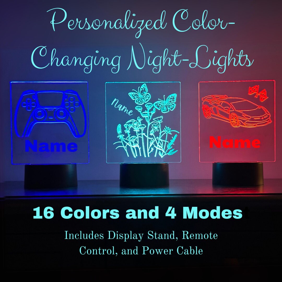 Personalized Acrylic LED Night Light - Etsy