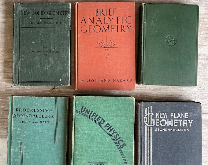 Vintage Math & Science School Books Algebra, Geometry, Physics ...