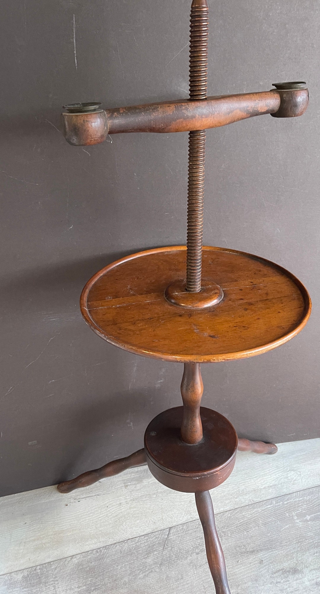 Vintage Shaker 2 Candle Holder Wooden Stand Cushman Original Label - Etsy
