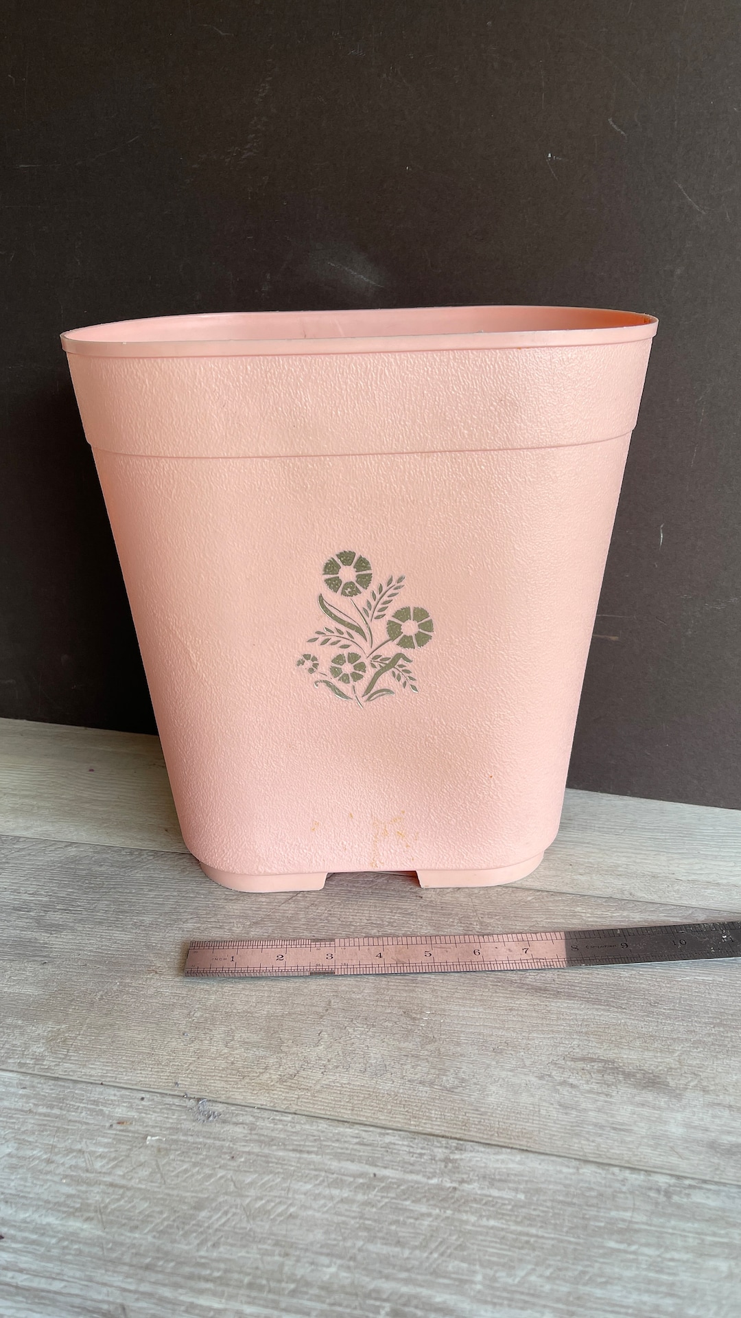 Vintage Waste Basket Pink Corning Ware Flowers - Rubbermaid 1960s - Etsy