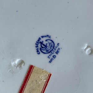 Antique Flow Blue Plate Crescent Ware Wild Rose George Jones and Sons ...