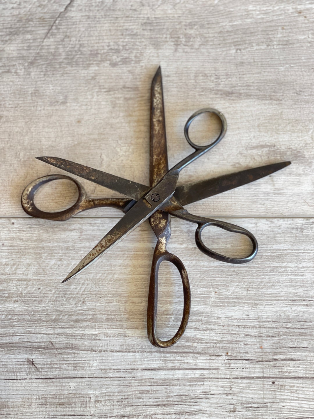 Vintage Steel Scissors Shears Antique Metal Right Handed - Etsy
