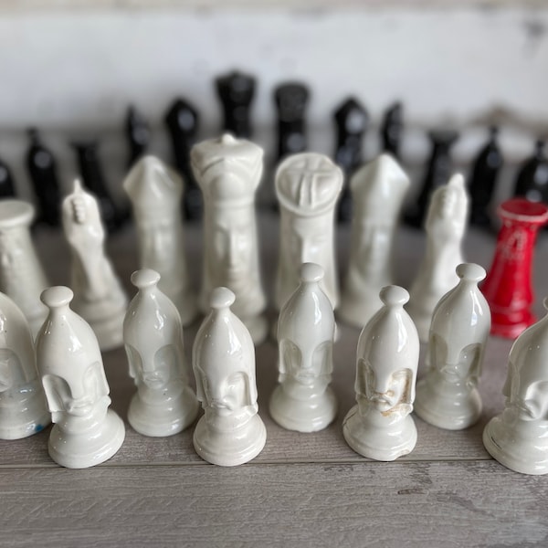 Ceramic Chess Set - Etsy