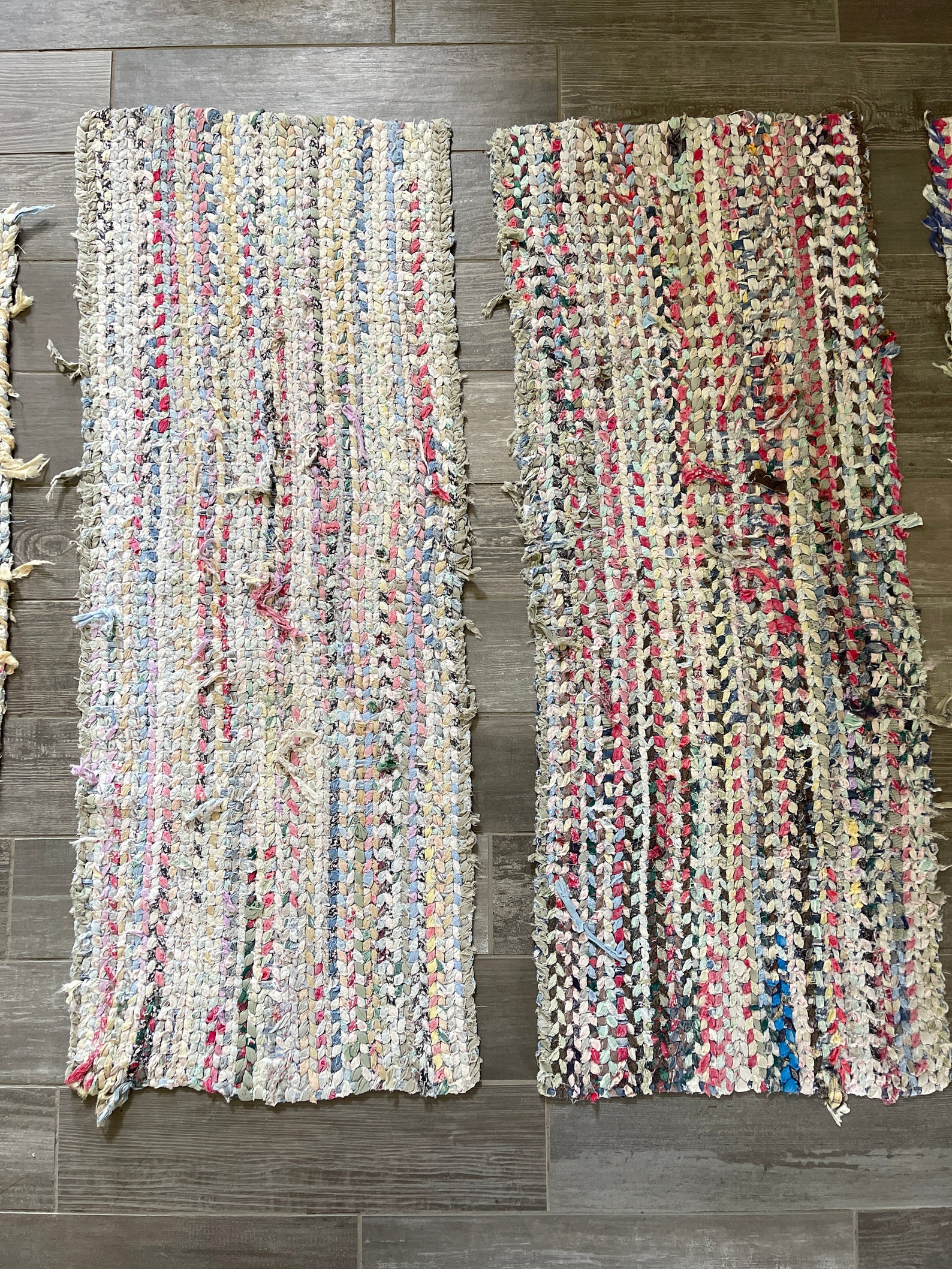 Vintage Twined Rag Rug Cotton Braided Rugs 20 X 50 Primitive - Etsy