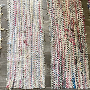 Vintage Twined Rag Rug Cotton Braided Rugs 20 X 50 Primitive as is ...
