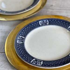 Vintage Tillson Dinner Plates - Blue and White Flow Blue - Burslem ...