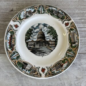 Vintage Souvenir Plate - Washington DC - Small Size 7 Inches - Etsy