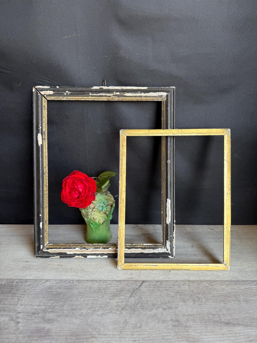 Vintage Small Gesso Frames: Black and Gold 12x9.5 + 9.5x7.5 - Etsy