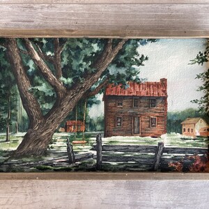 Vintage Watercolor Painting Signed Skippy Anderson Rustic Original ...