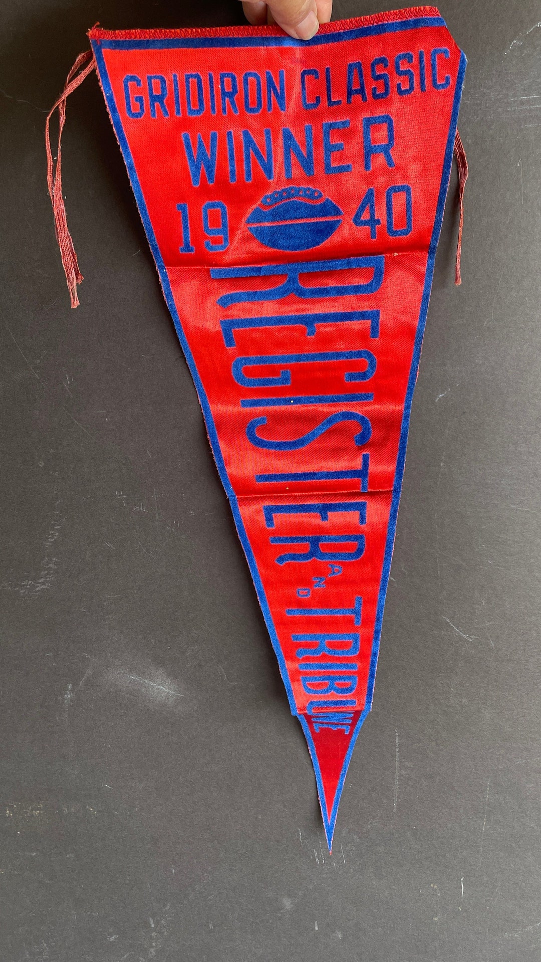 Vintage Football Pennant - 1940 Register and Tribune Gridiron Classic ...