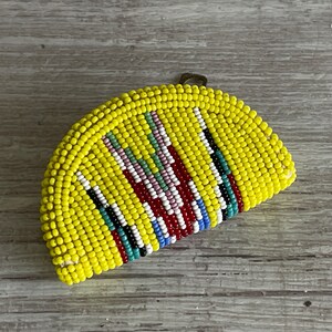Vintage Beaded Change Purse Native American Leather Wallet Souvenir ...