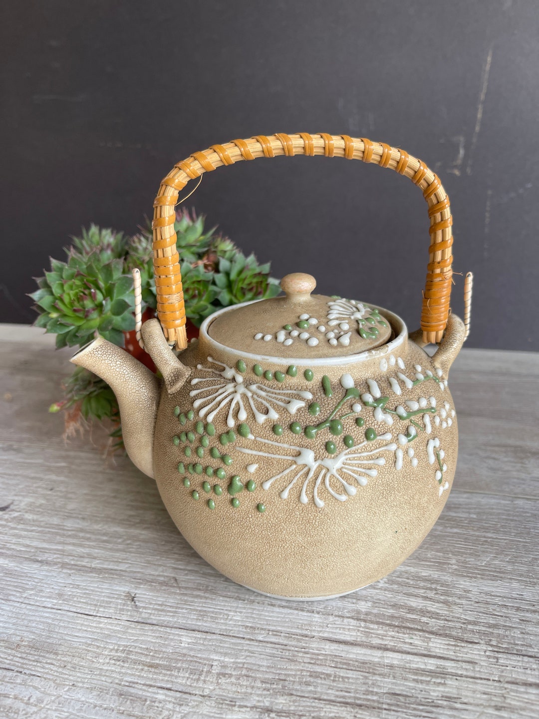 Vintage Meiji Tea Pot - With Strainer - Banko Pottery Shark Skin - Etsy