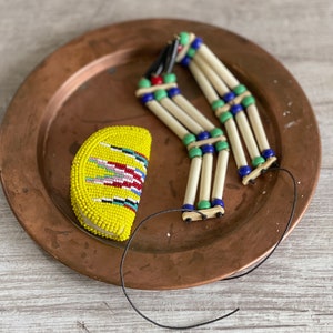 Vintage Beaded Change Purse Native American Leather Wallet Souvenir ...