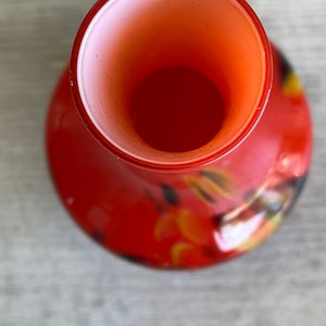 Vintage Blown Glass Vase Opaline Fire Red Small Bud Vase - Etsy