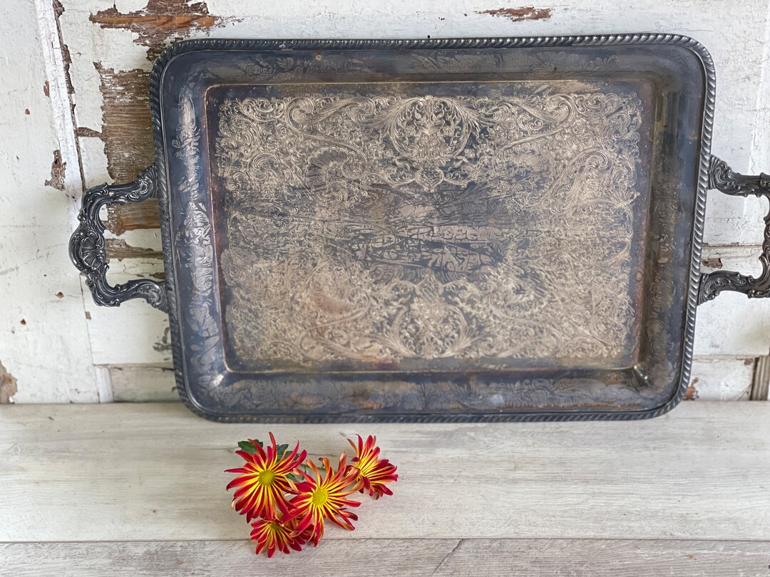 Vintage Silver Tray - Rogers Brothers Butler's Tray - Coffee or Tea ...