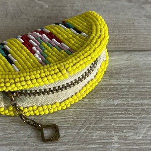Vintage Beaded Change Purse Native American Leather Wallet Souvenir ...