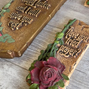 Vintage H A Larsen Chalkware Plaques Bible Verses -oswego IL -plaster ...