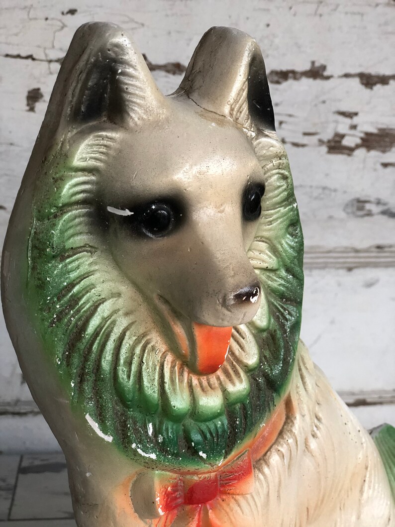 Vintage Chalkware Dog Carnival Prize Plaster Doorstop - Etsy