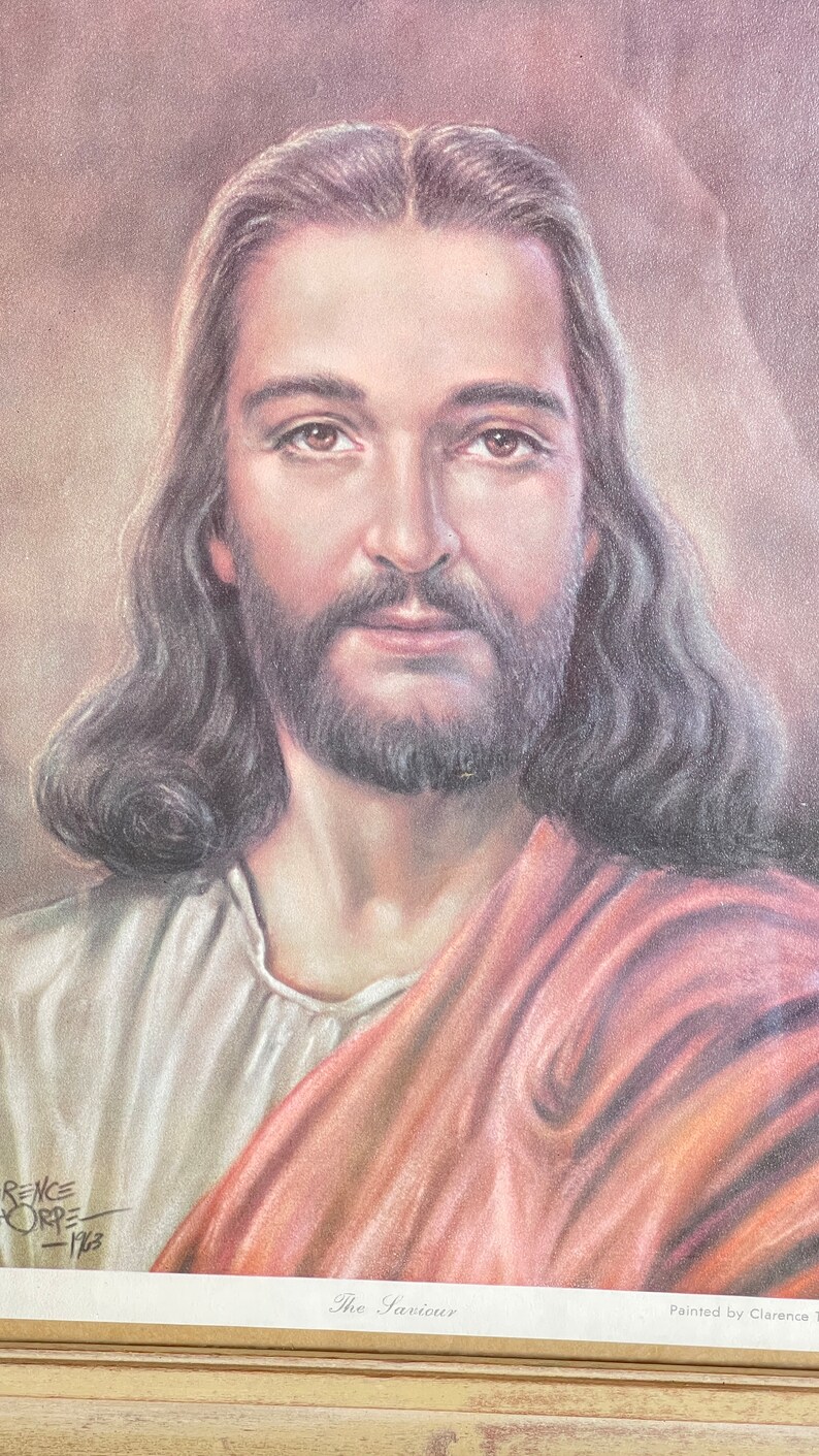 Vintage Jesus - Clarence Thorpe "the Savior" 1963 Framed Religious Art ...