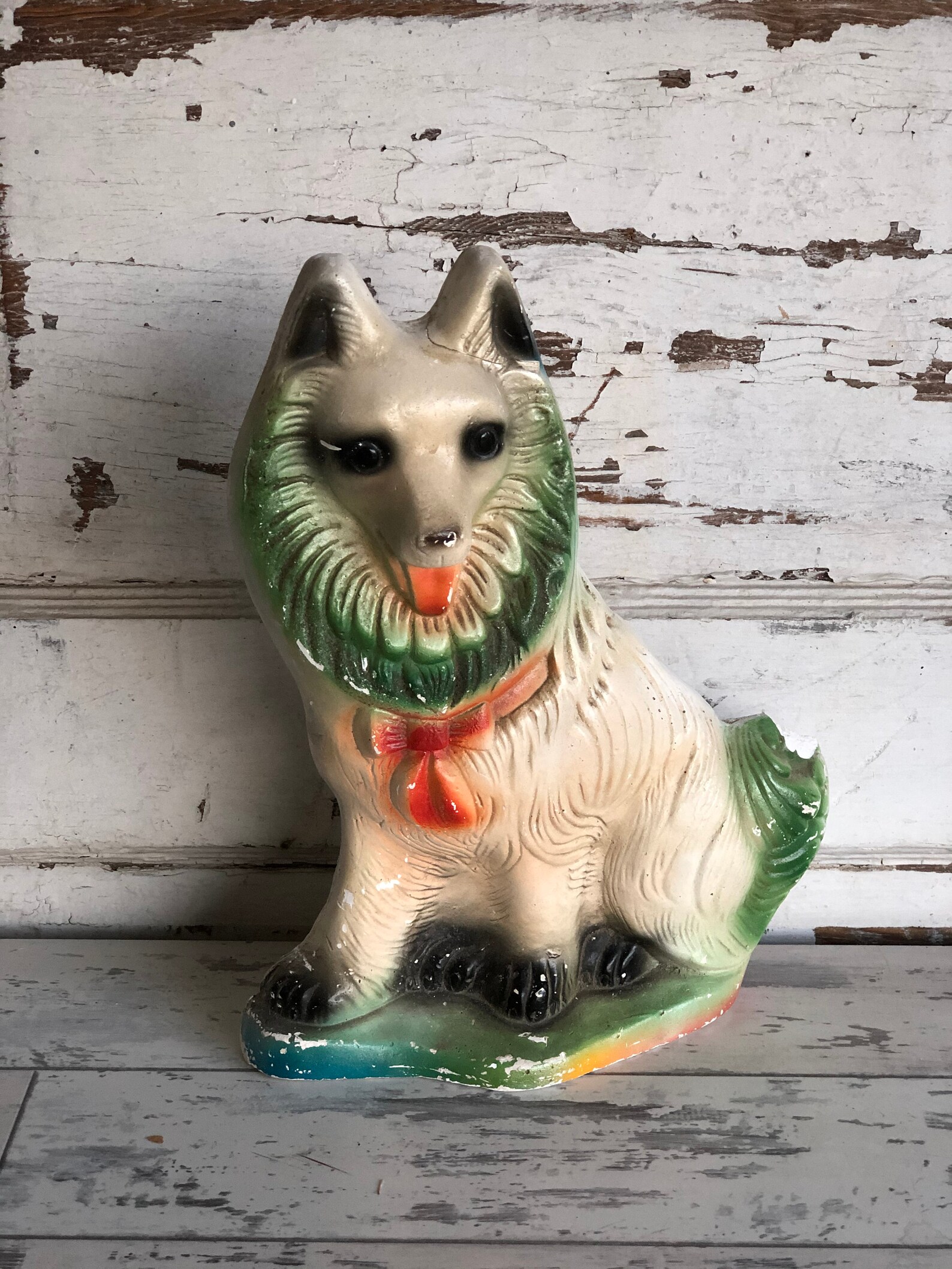 Vintage Chalkware Dog Carnival Prize Plaster Doorstop | Etsy