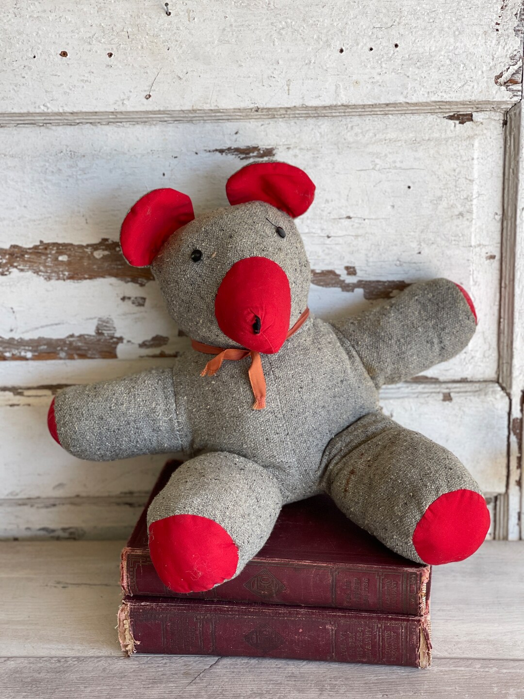 Vintage Teddy Bear Handmade Wool Tweed 1950s Stuffed Animal - Etsy