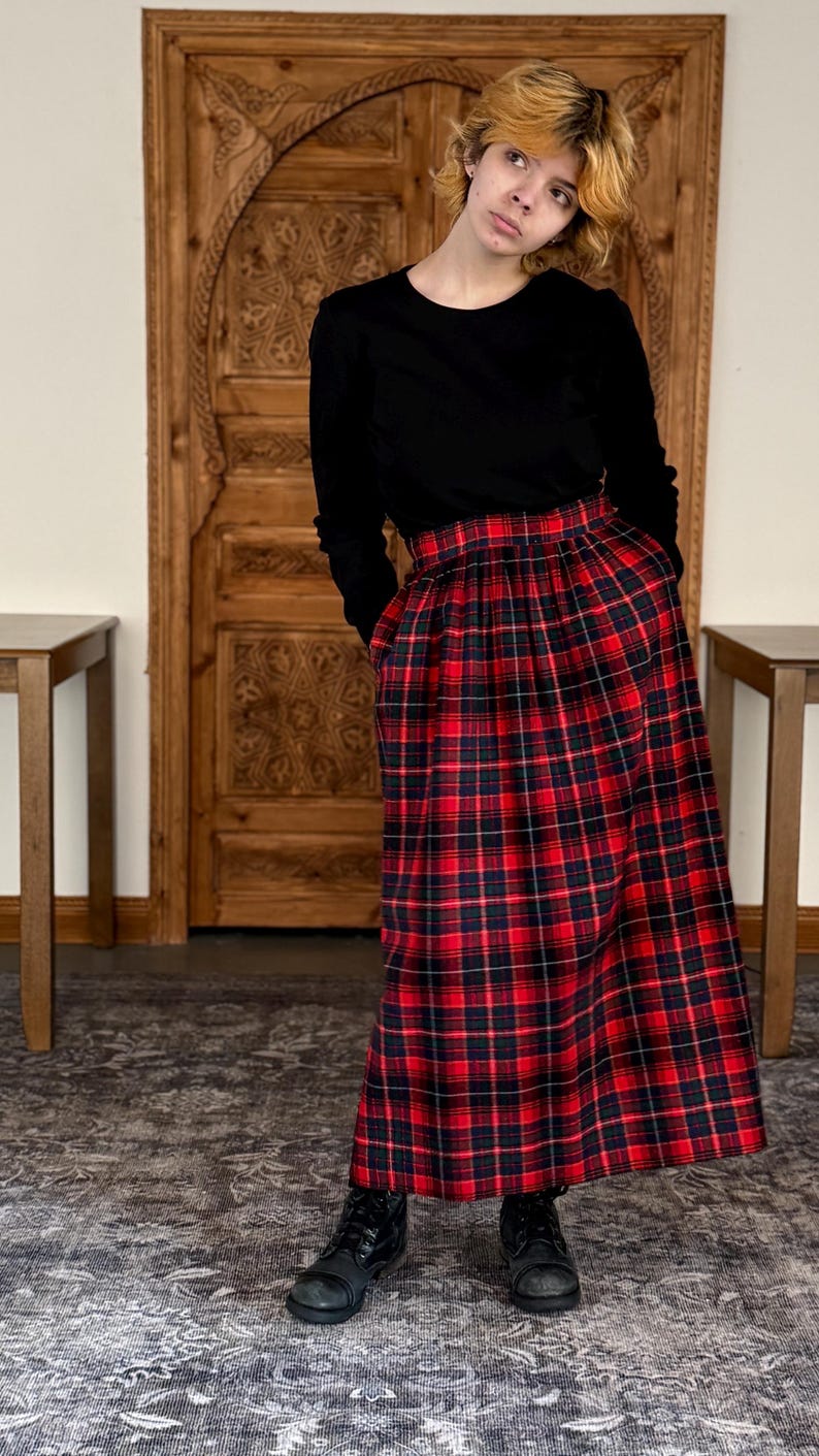 Vintage Pendleton Skirt - Long Mcinnis Tartan Plaid Wool 28 Inch Waist ...