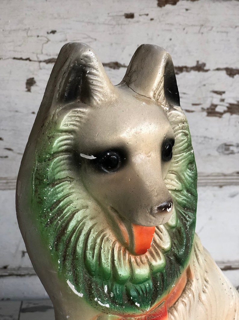 Vintage Chalkware Dog Carnival Prize Plaster Doorstop | Etsy