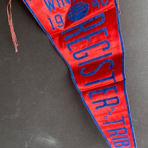 Vintage Football Pennant - 1940 Register and Tribune Gridiron Classic ...