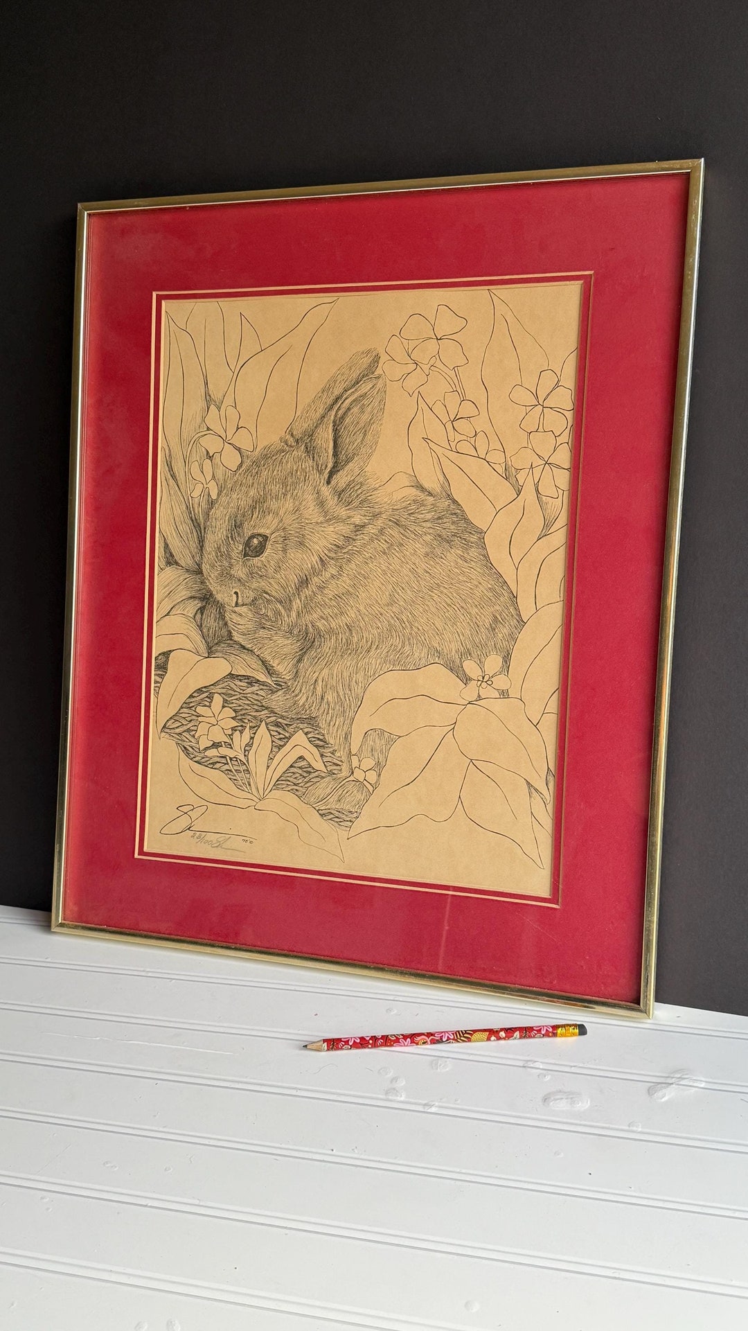 Vintage Animal Art Print - Susan Morrison Limited Edition Rabbit - 1978 ...