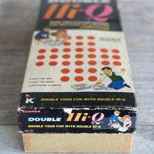 Vintage Double Hi-q Game Kohner Solitaire Game Complete 1970 complete ...
