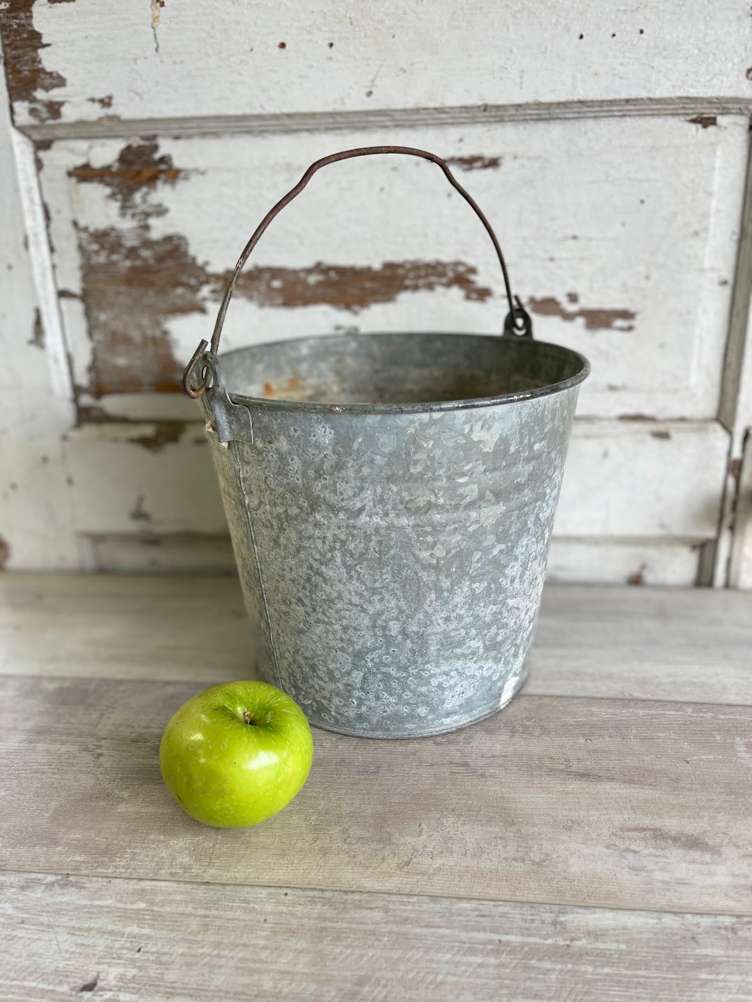 Vintage Galvanized Bucket Garden Pail Old and Rusty but No Holes - Etsy