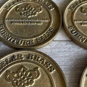 Vintage Brass Coasters -solid and Heavy -one of a Kind - Keeler Brass ...