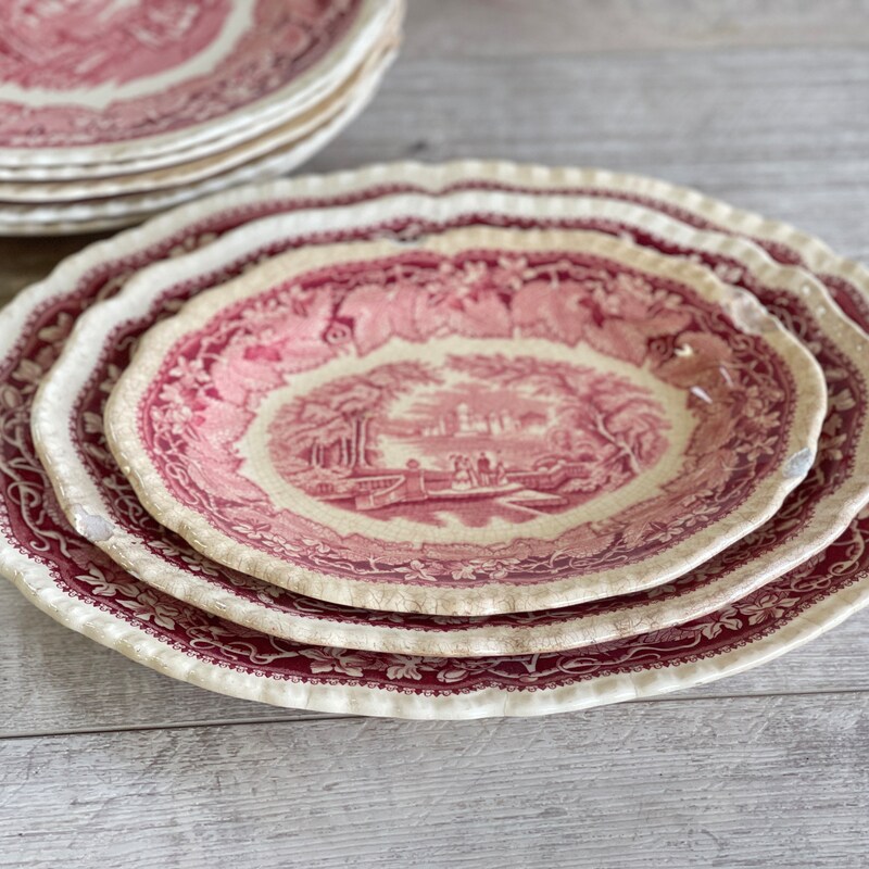 Red Transfer Ware - Etsy