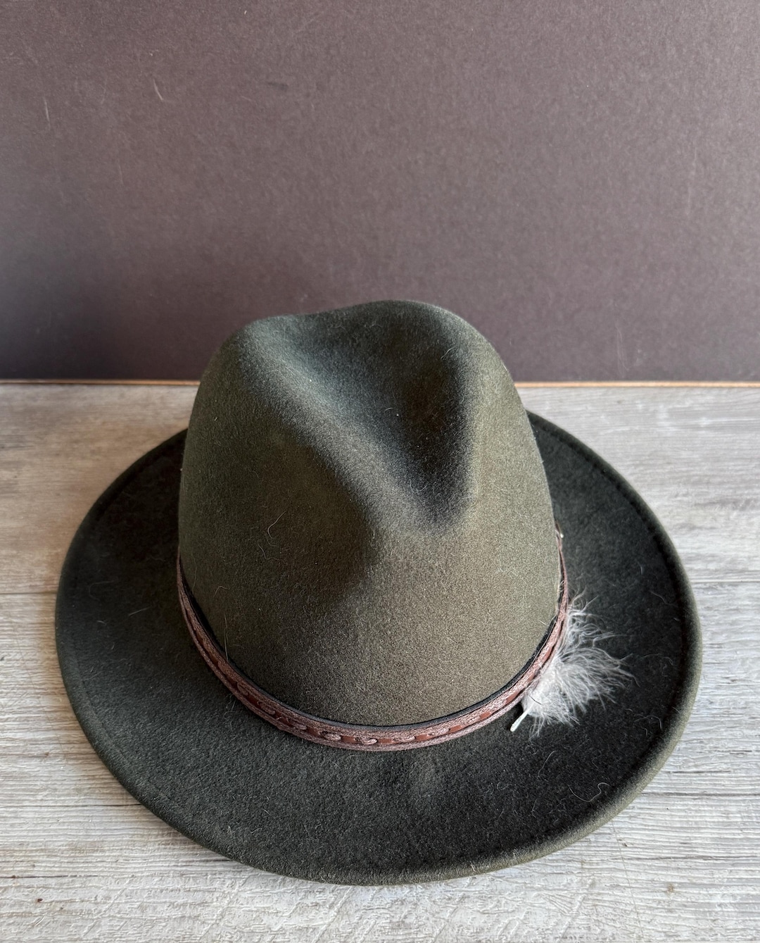 Vintage Scala Sierra Wool Hat - Handmade Olive Green Fedora - Etsy
