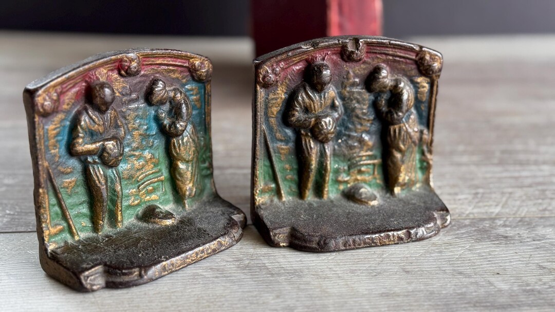 Vintage Bronze Bookends: "the Angelus" Millet Farming Scene - Etsy