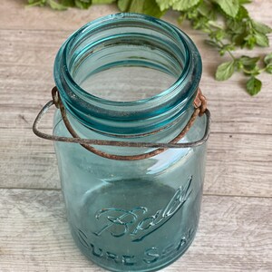 Vintage Ball Perfect Sure Seal Mason Jars 1910s Blue Quart No Lids ...