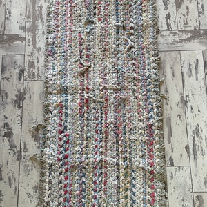 Vintage Twined Rag Rug Cotton Braided Rugs 20 X 50 Primitive as is ...