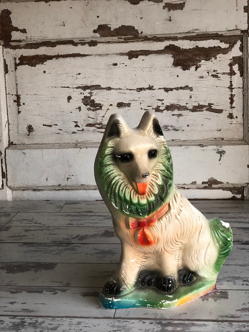 Vintage Chalkware Dog Carnival Prize Plaster Doorstop - Etsy