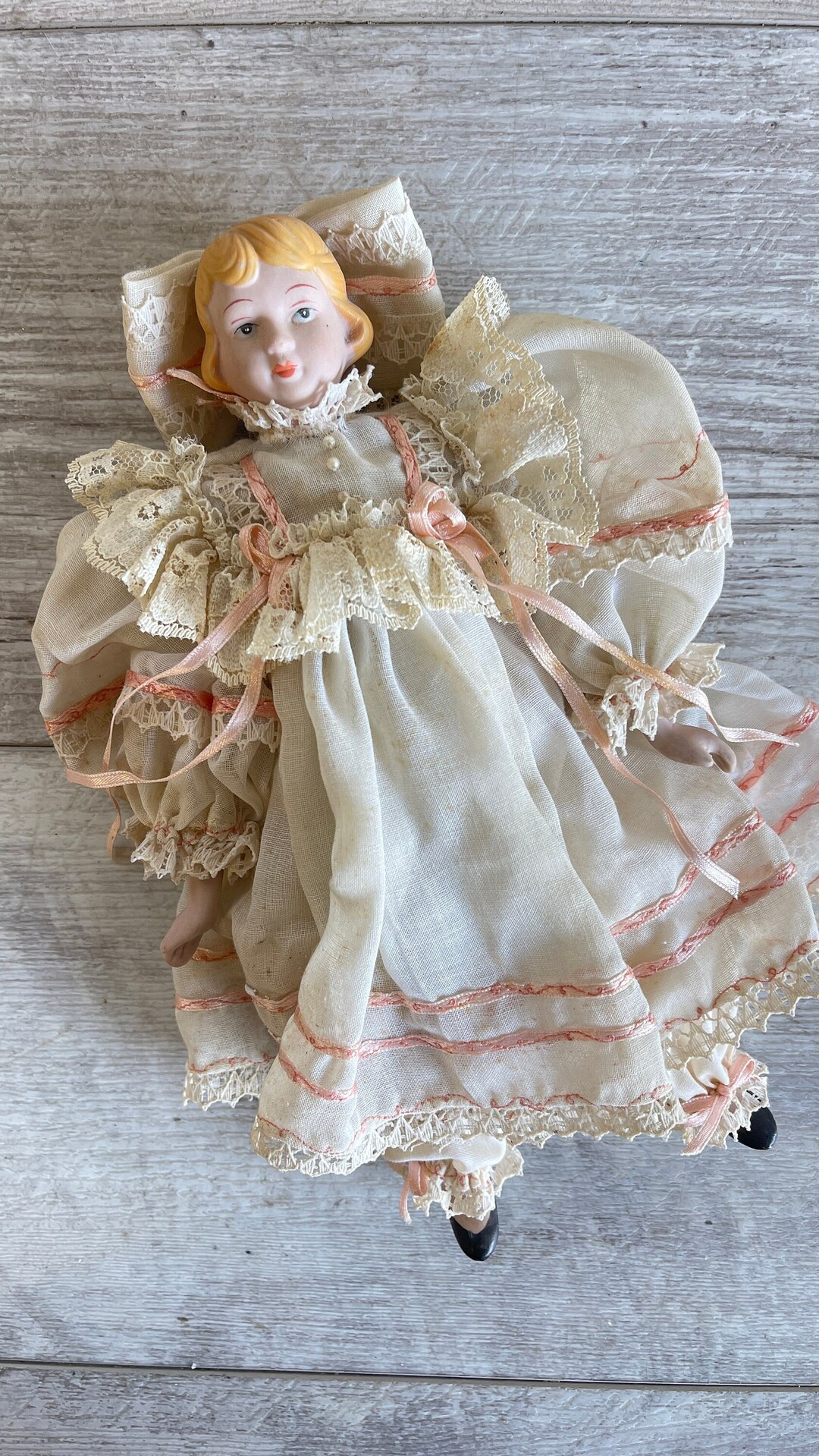 Vintage Porcelain Doll -reproduction Blonde -10 Inch Sweet Face - Etsy