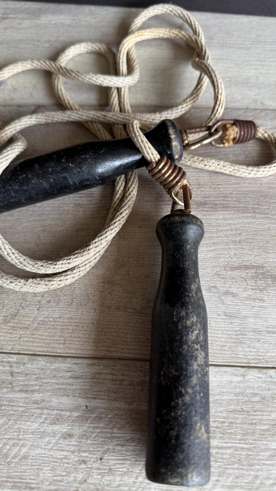 Vintage Jump Rope - Wooden Handle Gym Rope - Old 1950s Gym Equipment ...