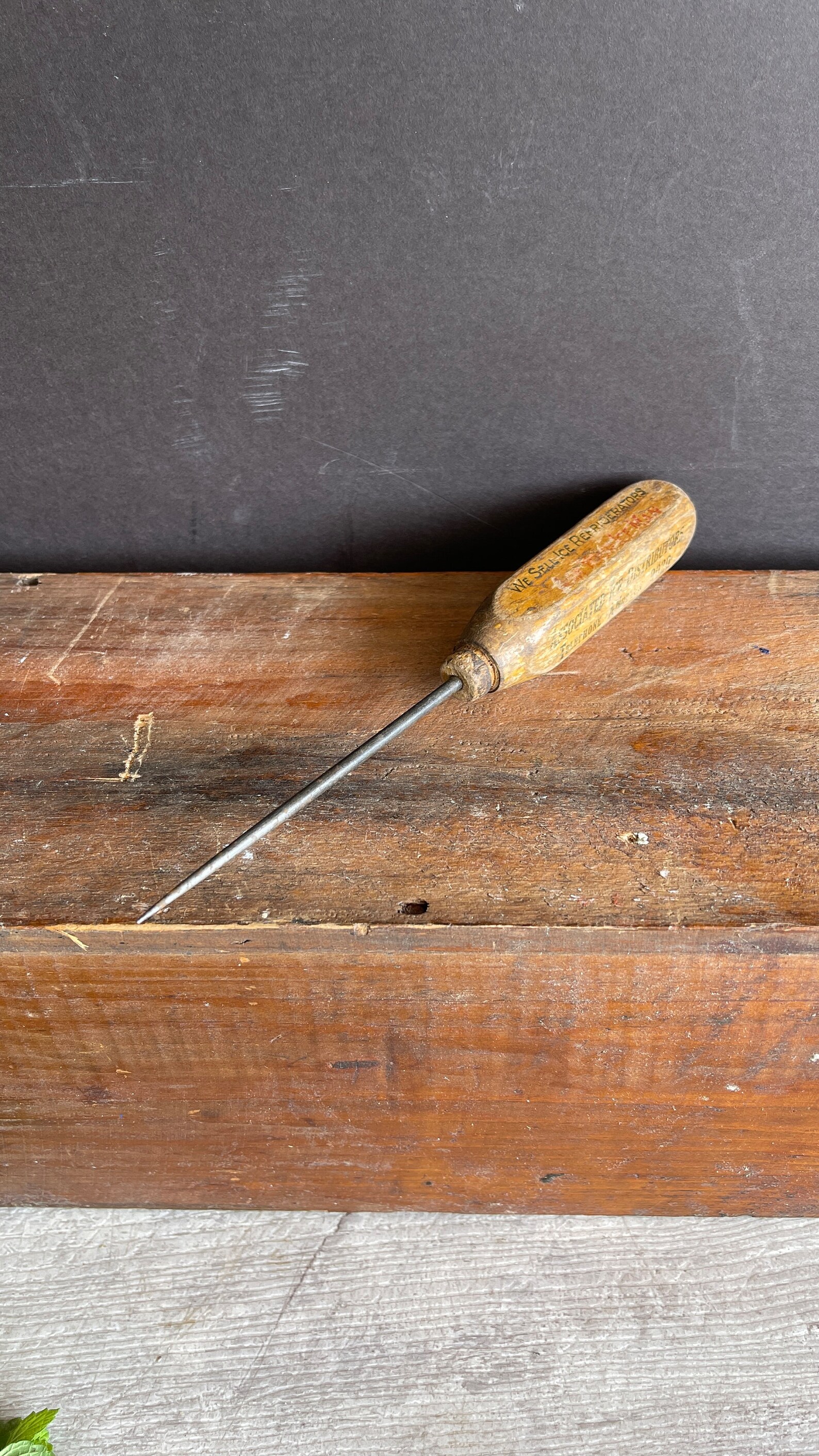 Vintage Advertising Ice Pick - Associated Ice Distributors - 1920s/30s ...