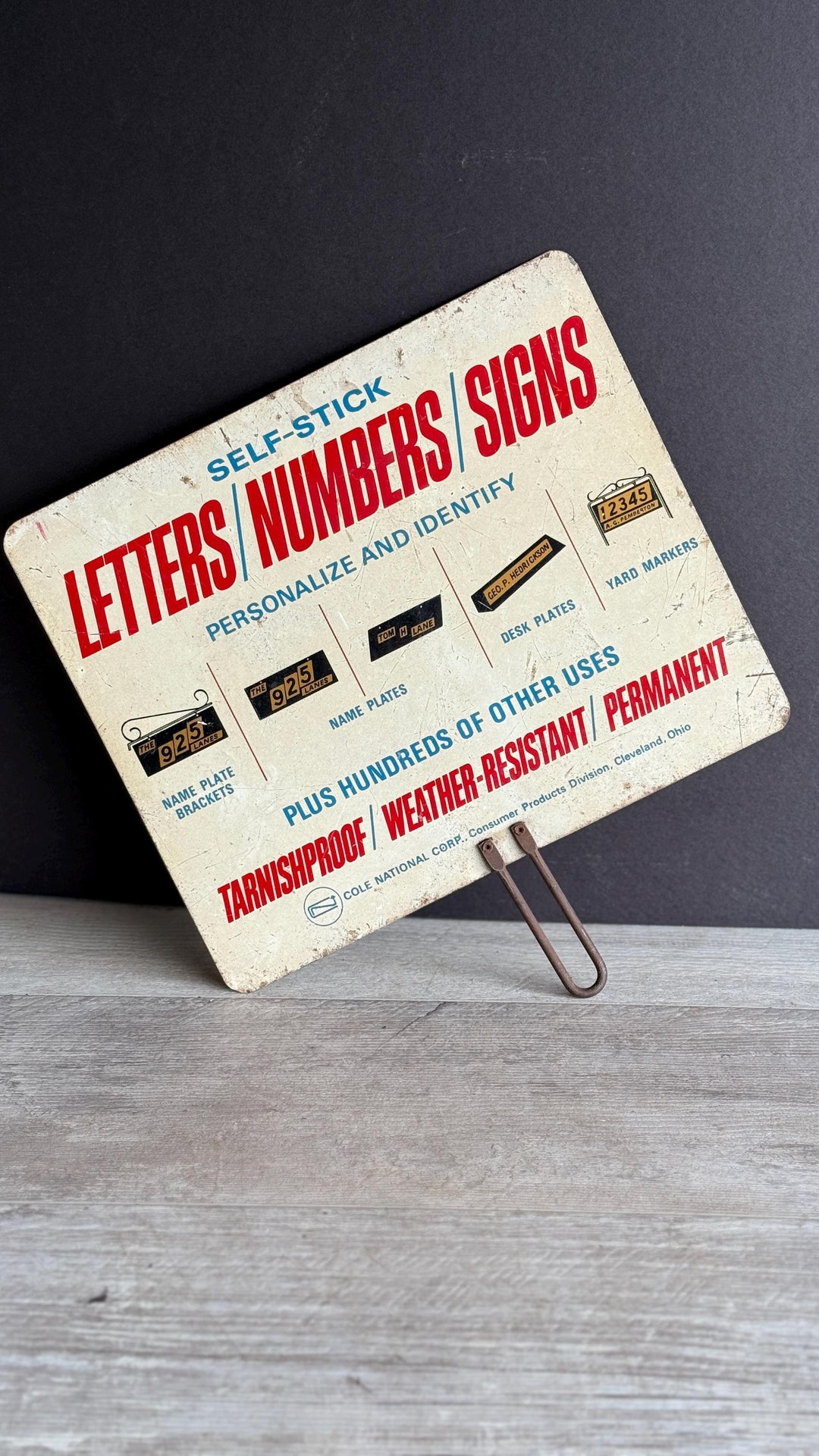 Vintage Porcelain Metal Store Sign: Cole National Corp. Cleveland - Etsy