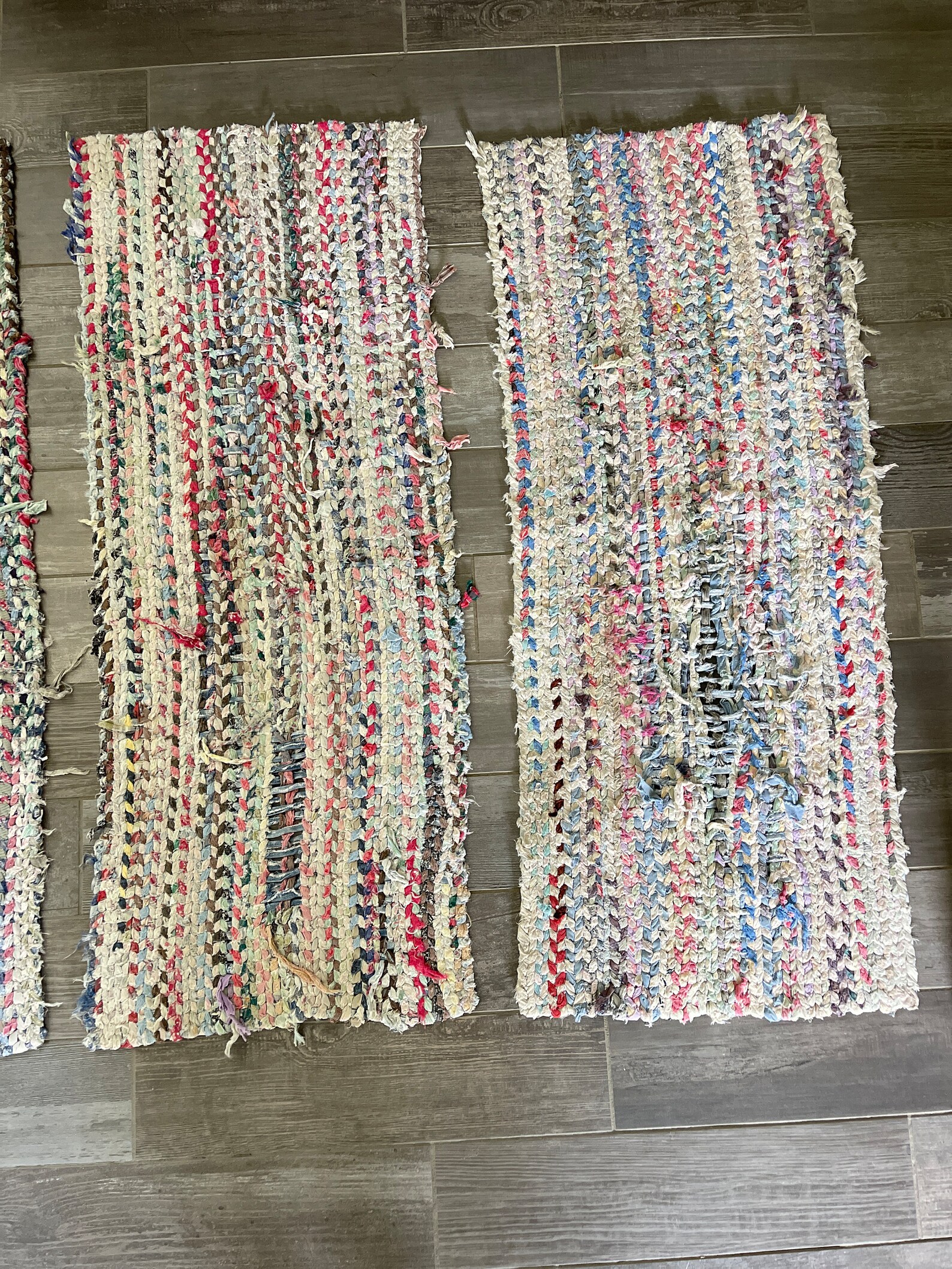 Vintage Twined Rag Rug Cotton Braided Rugs 20 X 50 Primitive - Etsy