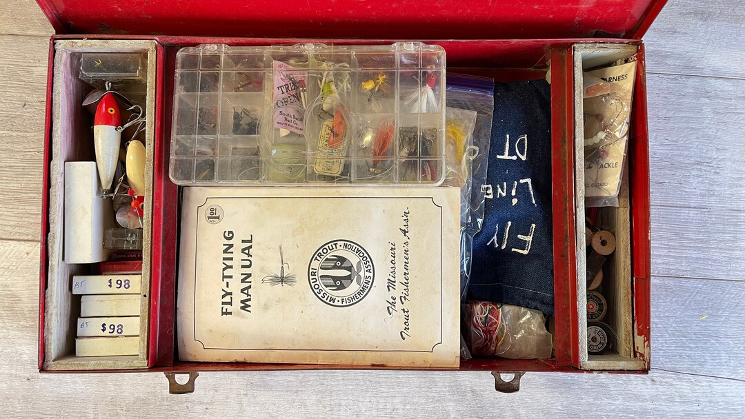 Antique Case of Fly Tying Supplies - Vintage Fishing Lures - Angler ...