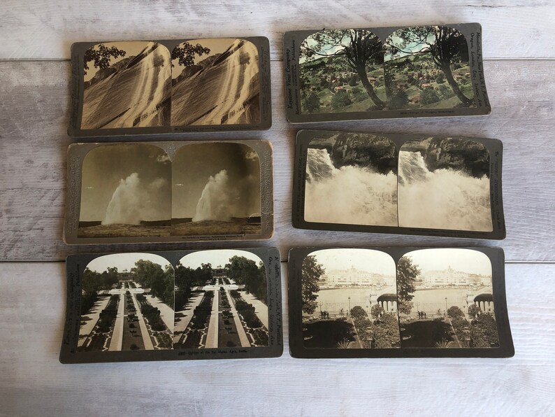 6 Antique Stereoscope Cards Travel Hand Colored Old - Etsy