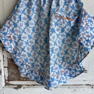 Vintage Half Apron -blue and Orange - Authentic Vintage Floursack ...