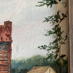 Vintage Watercolor Painting Signed Skippy Anderson Rustic Original ...