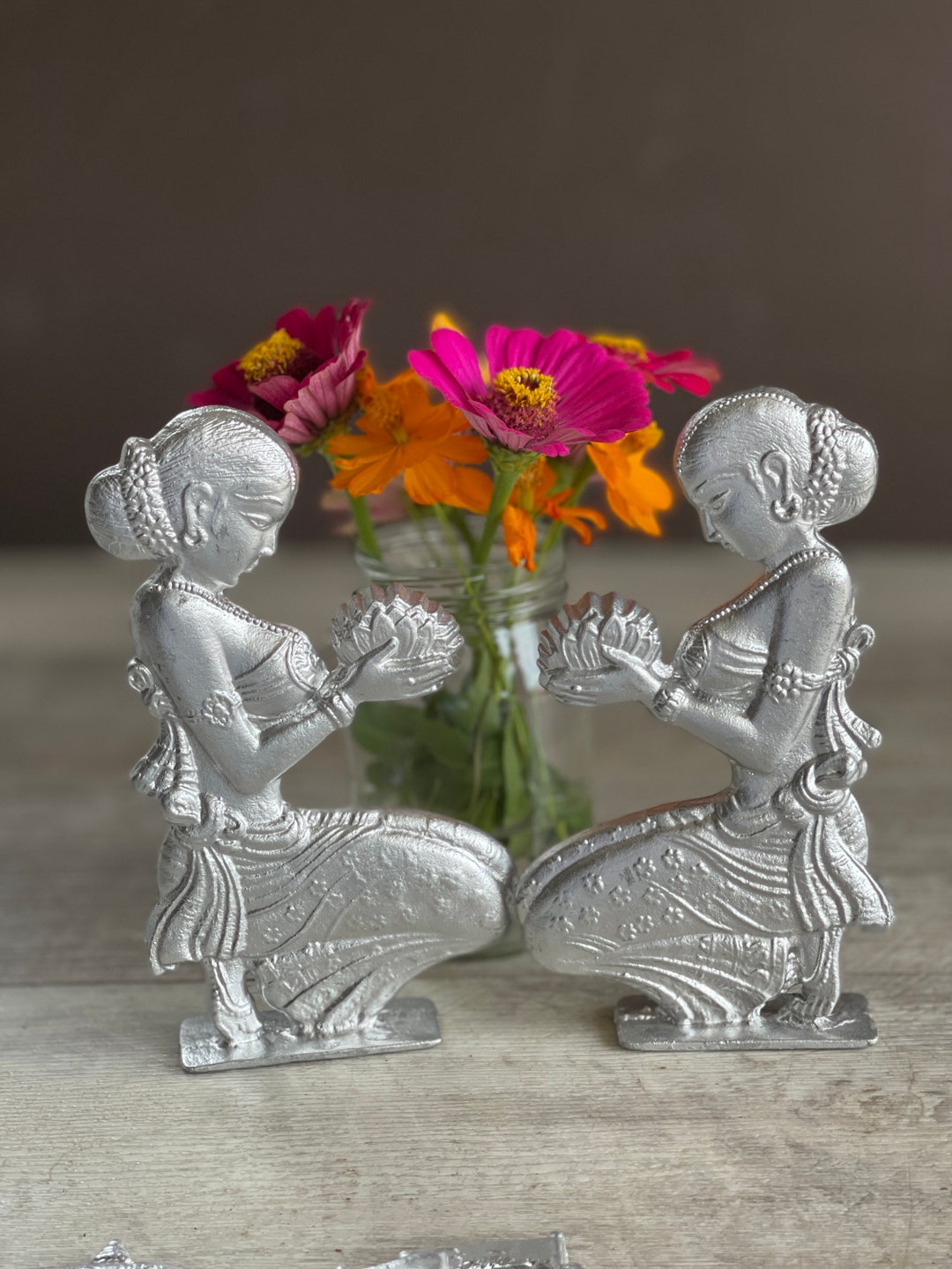 Vintage Hindu Shrine Figures: Vishnu, Krishna, Saraswati - Etsy