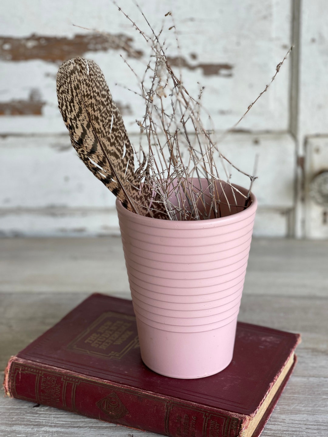 Vintage German Vase Pink Made in Germany Ribbed Ceramic Matte Glaze - Etsy